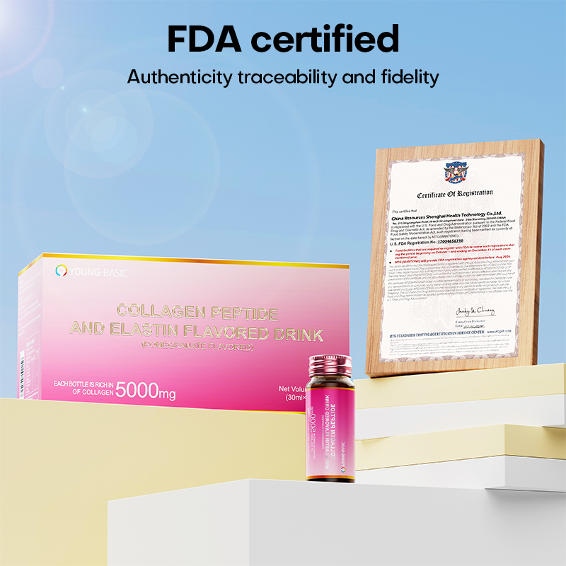 9 YOUNG-BASIC Collagen Peptide Oral Liquid 5000mg Elastin Drink with ...