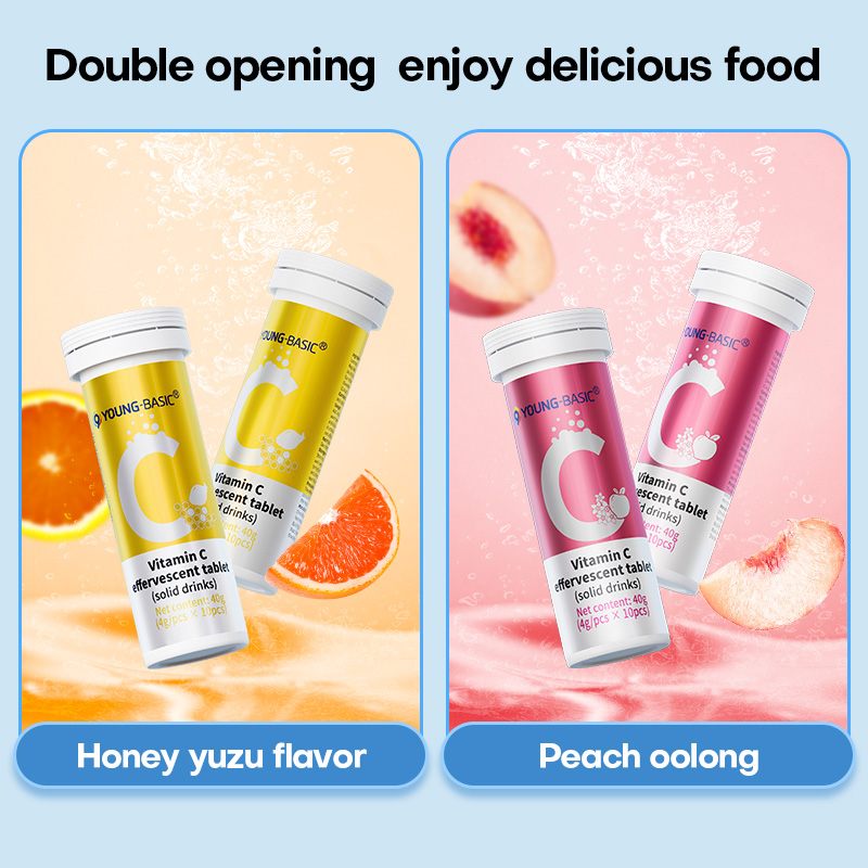 9 Young Basic Vitamin C Effervescent Tablet Ascorbic Acid Dietary ...