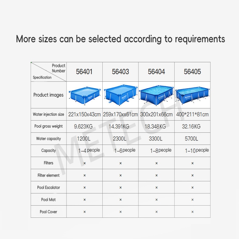 METECH Bestway brace swimming pool family adult children paddling pool ...