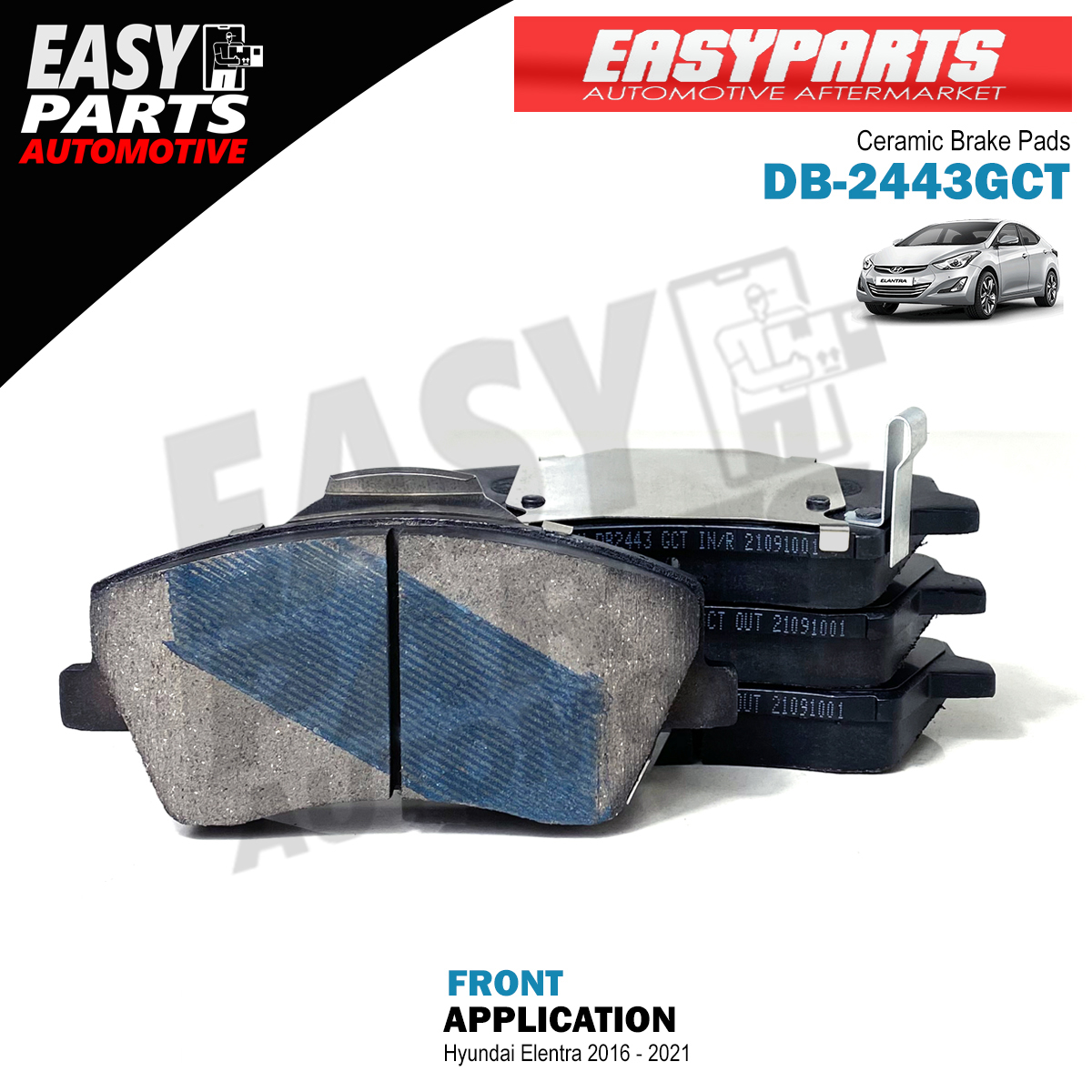 Bendix Brake Pads DB-2443 GCT Hyun.Elantra with ABS '16-21 Front ...