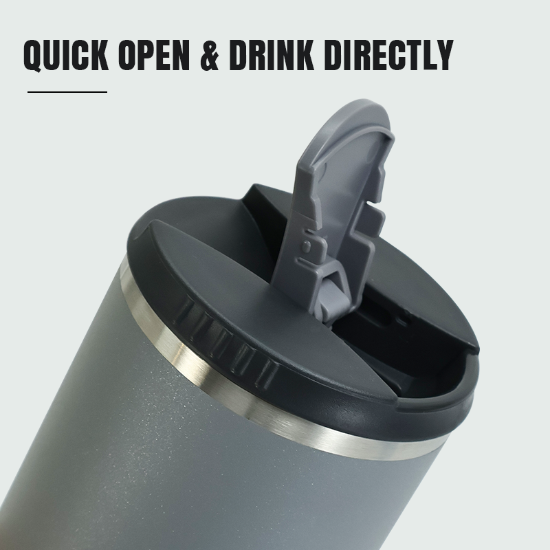 Tyeso 600ml/750ml Vacuum Insulated Tumbler Flat Lid Stainless Steel Water Bottle Hot & Cold ...