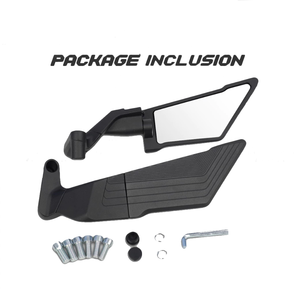 Motorcycle Side Mirror Universal Winglet Rearview Mirror Full Alloy ...