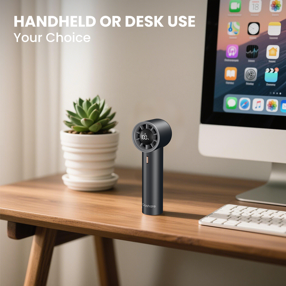 Orashare HF18 Ultra Mini Fan High-Speed Wind 100-Speed Stepless Speed ...