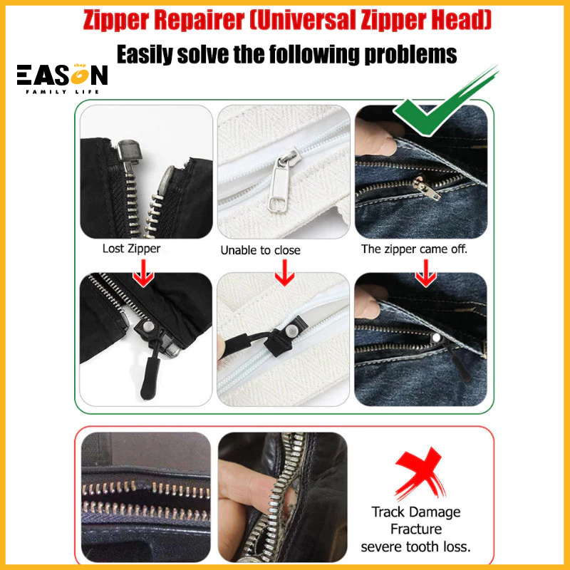 Zipper Repair Kit - Universal Instant Zipper Repair Replacement Zippers ...