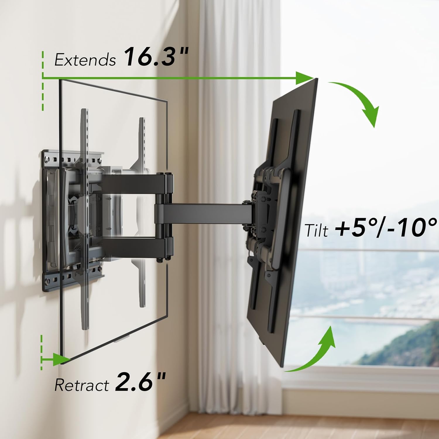 26-80 Inch TV Wall Mount Bracket with Adjustable Strong Thick Metal ...