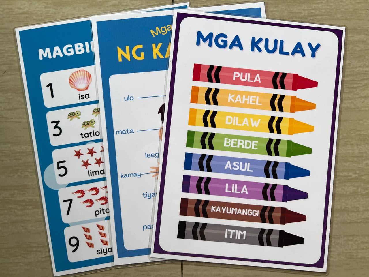 TAGALOG Kulay Bahagi ng Katawan Educational learning materials for kids ...