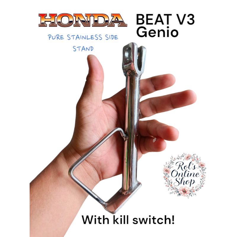 HONDA BEAT V1/V2/V3 / Genio Side stand pure stainless 304 | Shopee ...
