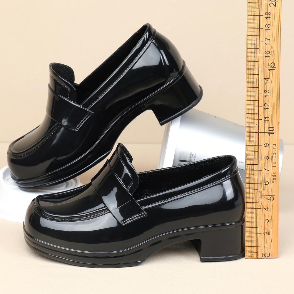 glossy kids black school shoes ladies women office girl student work ...