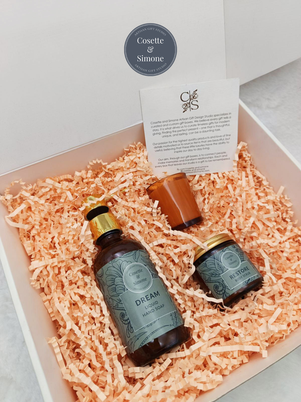 COSETTE&SIMONE Luxury 250ml Hand Soap Drea, Restore Scrub 50g Amber ...