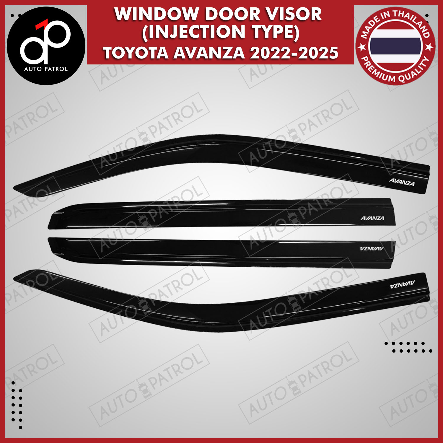 TOYOTA AVANZA 2022-2025 Window Door Rain Visor Black (INJECTION TYPE ...
