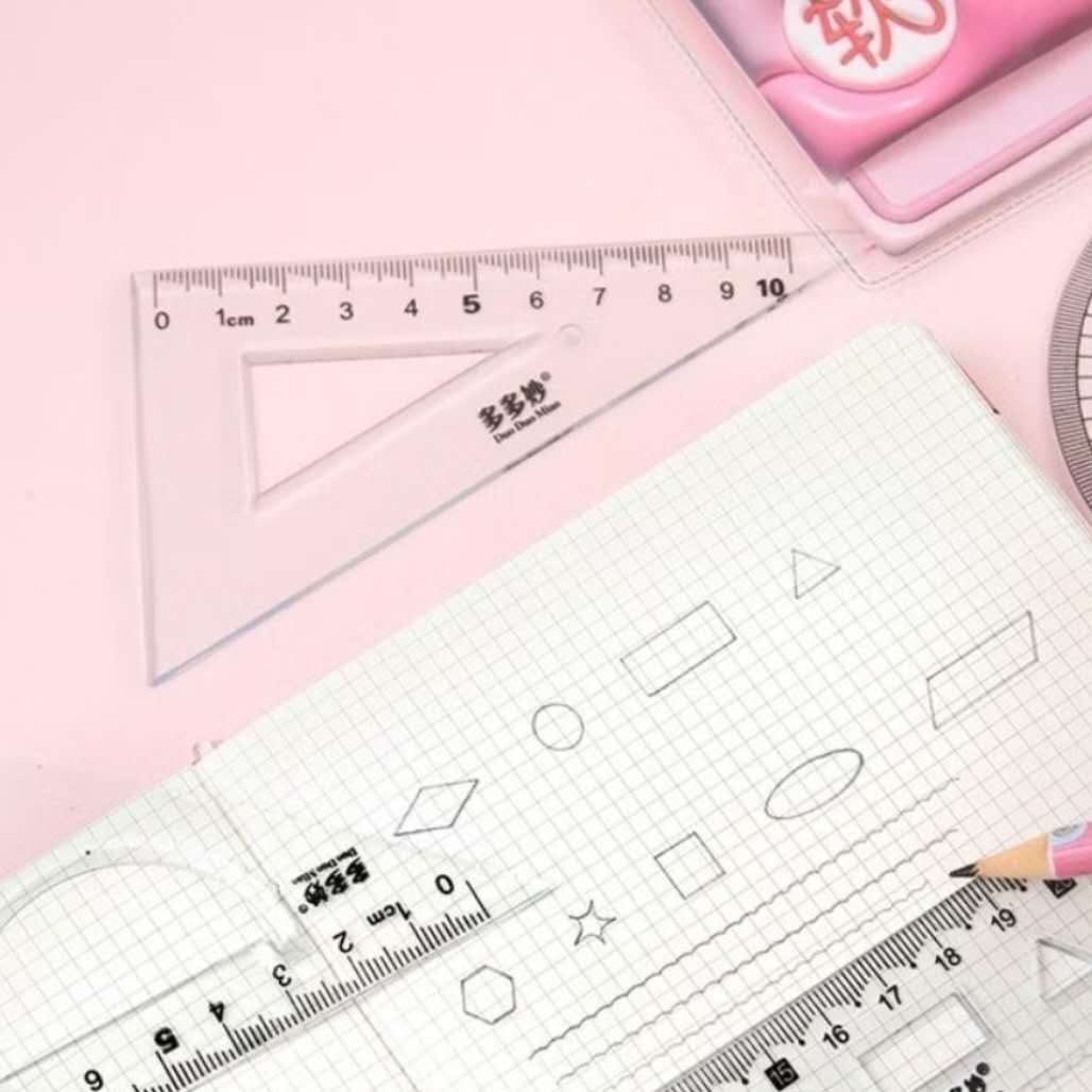 4pcs/Set Design Tracing 20cm Transparent Plastic Ruler Set Ruler Combo ...