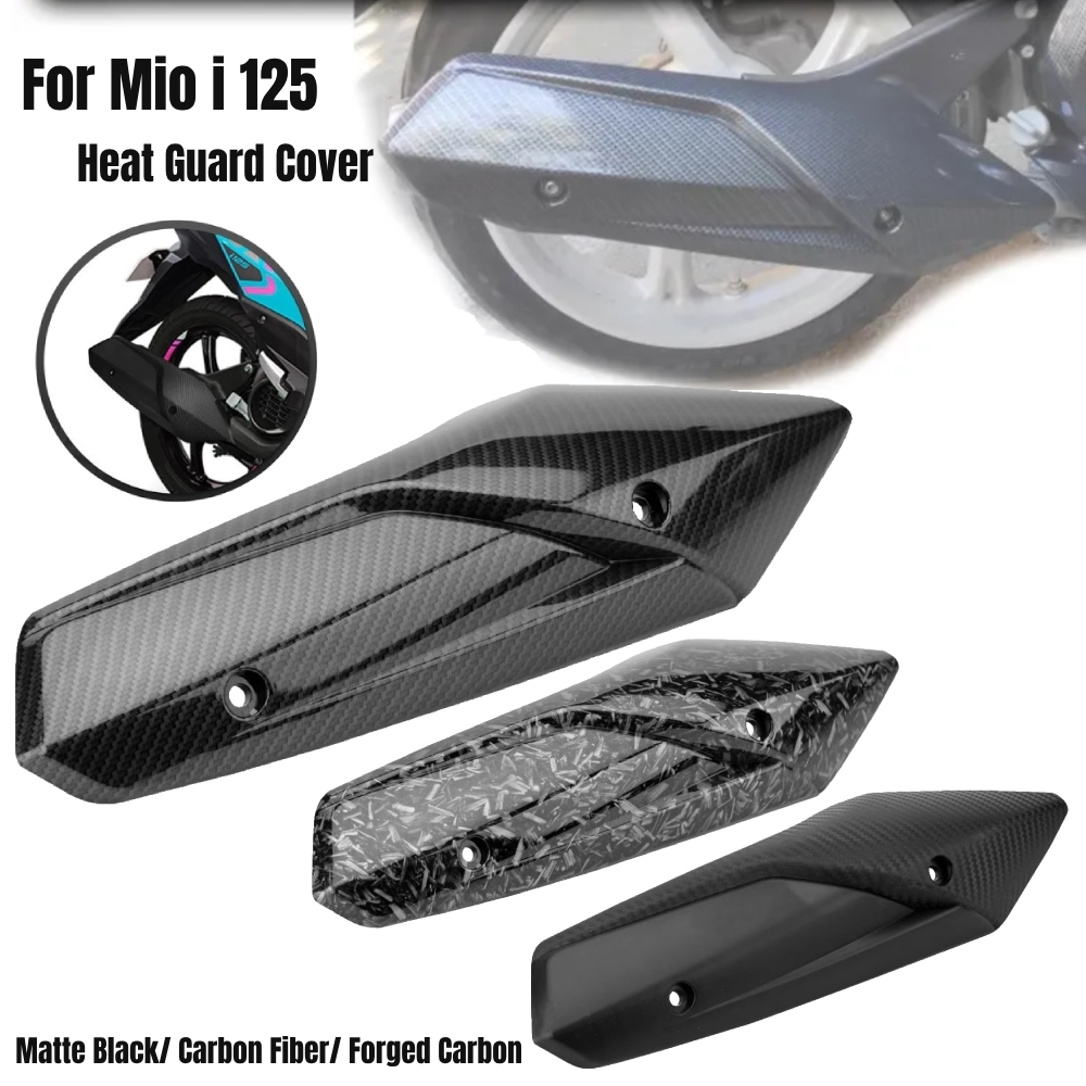 YAMAHA MIO i125 Muffler Cover Heat Guard Protector Carbon Fiber/Matte ...