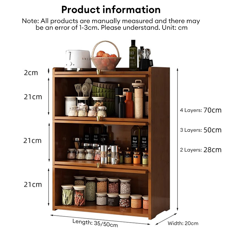SUNNY Kitchen Rack Dustproof Storage Cabinet Shelf Seasoning Organizer ...