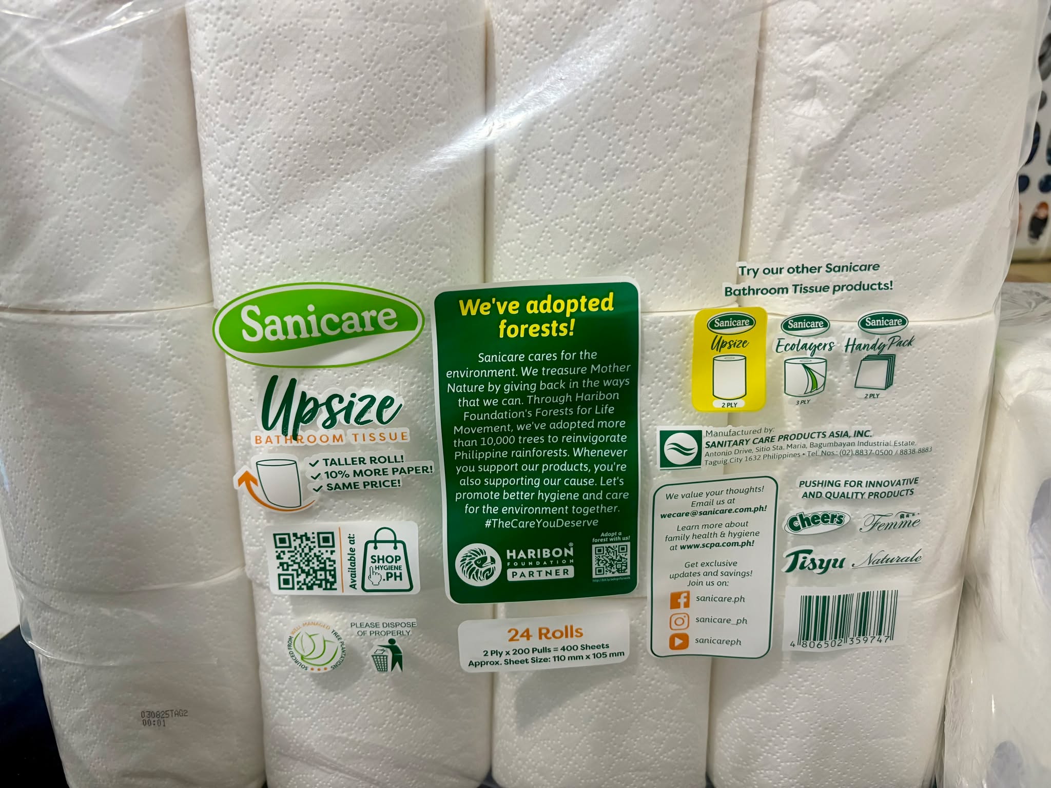 Sanicare Upsize Bathroom Tissue 24 Rolls 2-PLY | Shopee Philippines