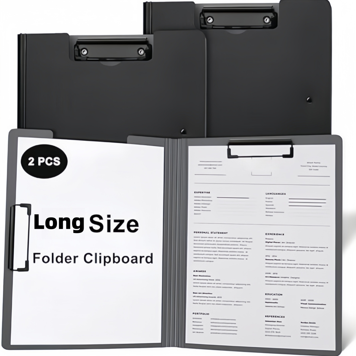 2Pcs Foldable Clipboard Long with Cover Document File Folder with Metal ...