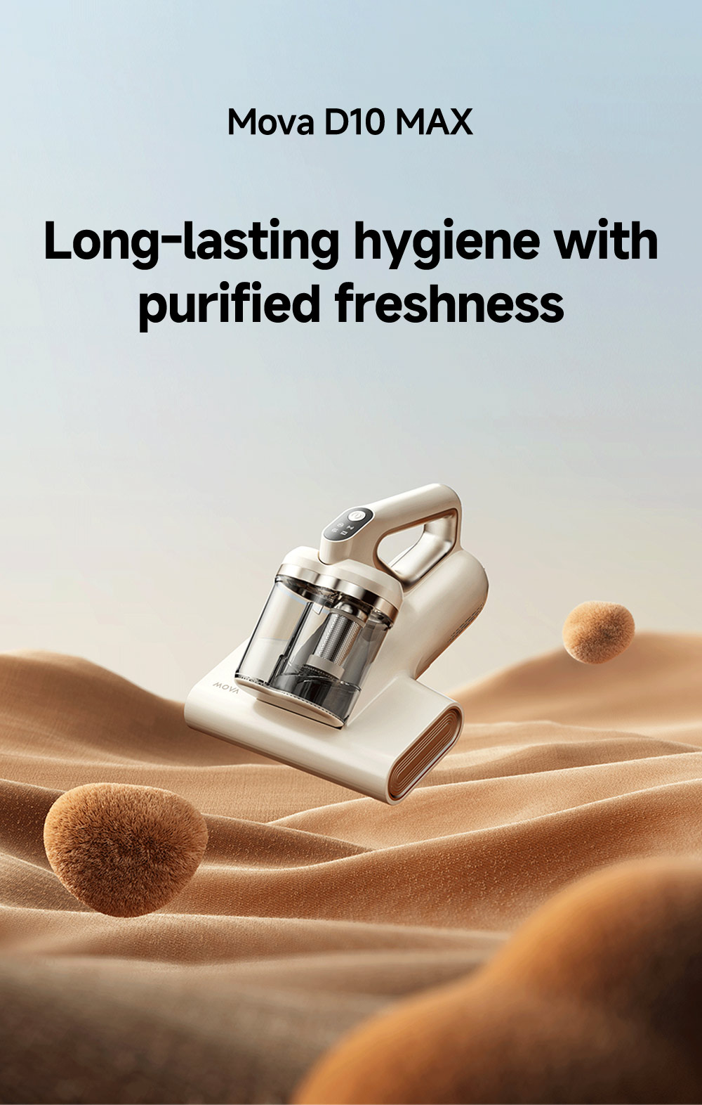 MOVA D10 Max Dust Mite Vacuum Cleaner 14,000Pa Suction Power With UV ...
