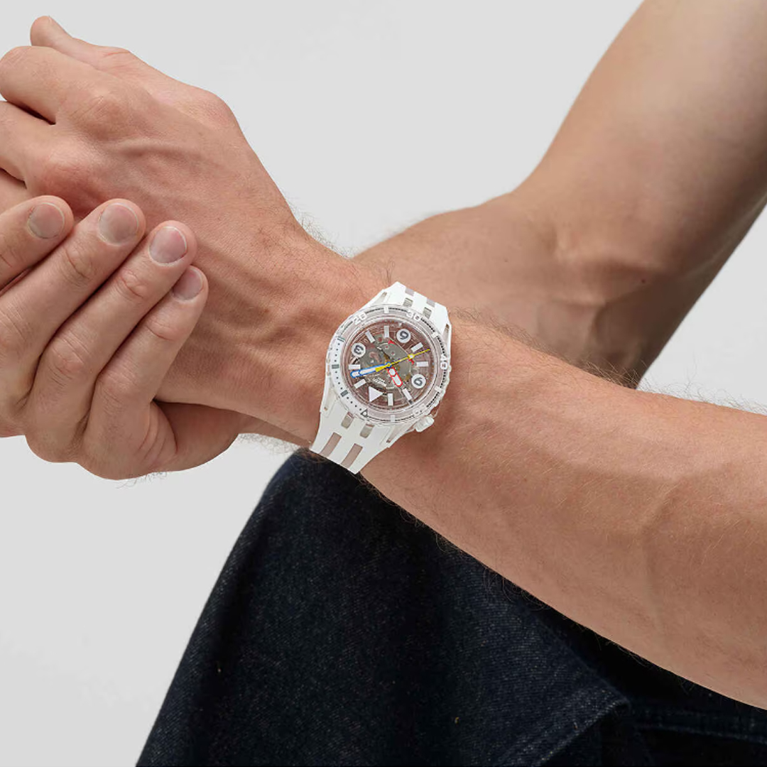 Swatch Scubaqua Aurelia Aurita SSCU09K100 White Silicone Strap Watch ...