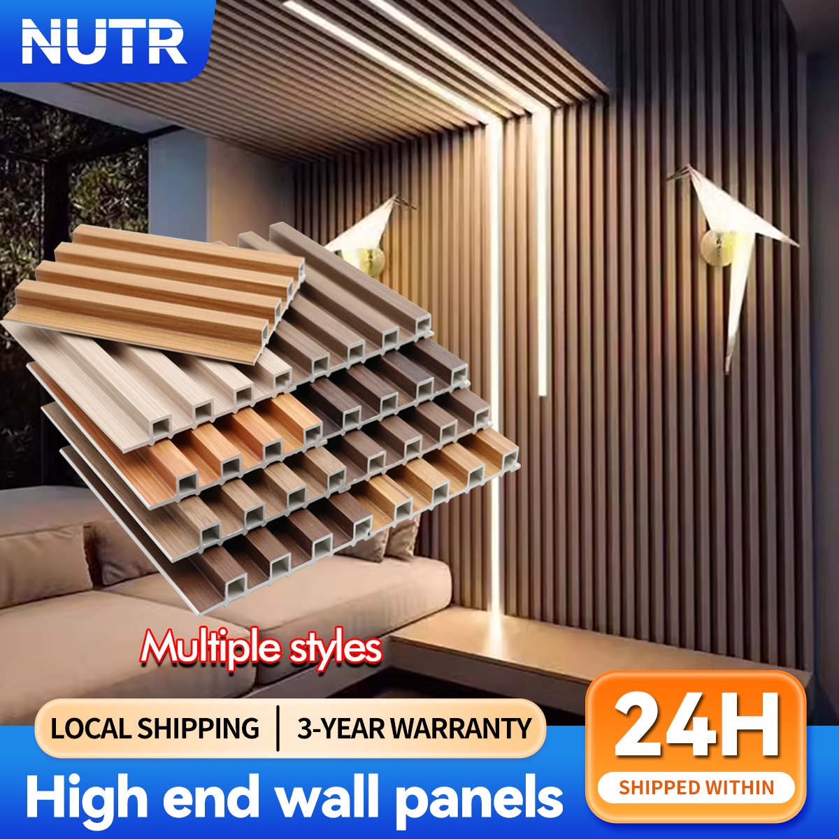 ETD30PCS The ecological wood grille wall panel is decorated with a new ...