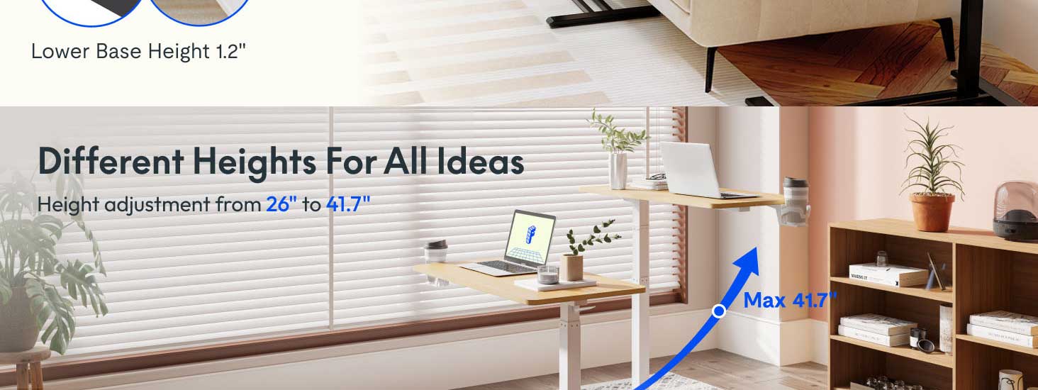 FlexiSpot H7 Height Adjustable Side Table Overbed Desk with Cup Holder ...