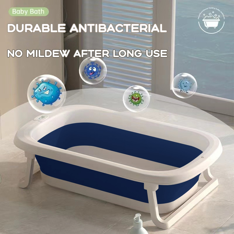 Foldable Baby Bath Tub With Net For Newborn Adjustable Non-Slip Bathtub ...