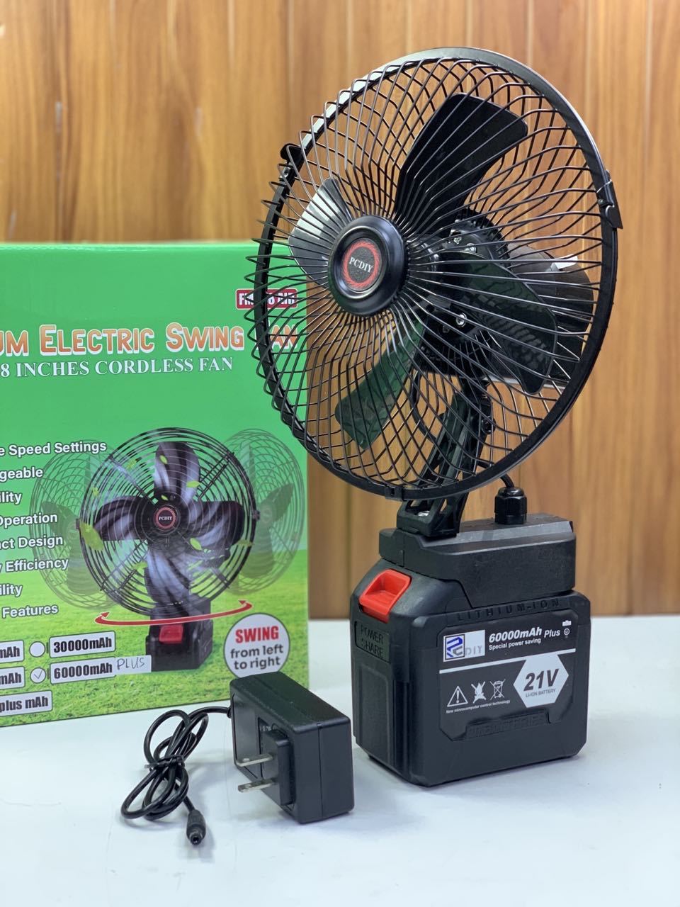 PC.DIY FM888 AIR Automatic Swing Fan 8" Lithium Rechargeable Cordless ...