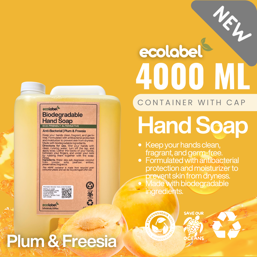 Eco-friendly Liquid Hand Soap Plum & Freesia Scent 100% Biodegradable ...