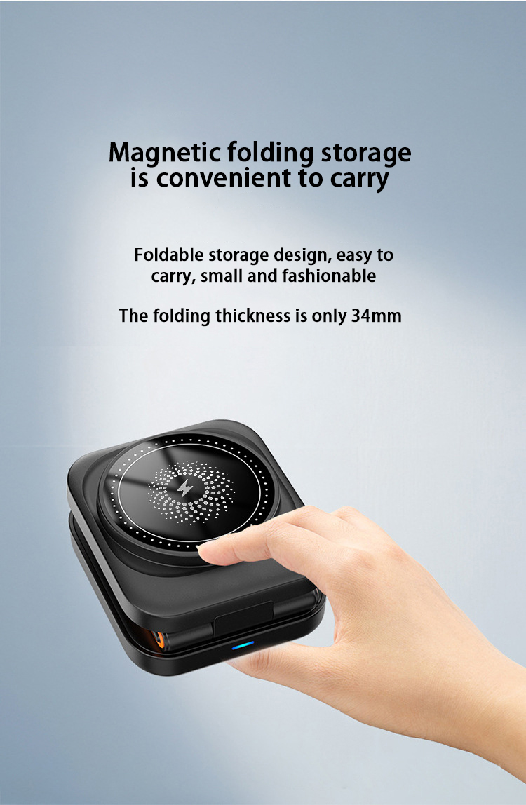 3-in-1 wireless charger fast charging base, foldable charging base ...