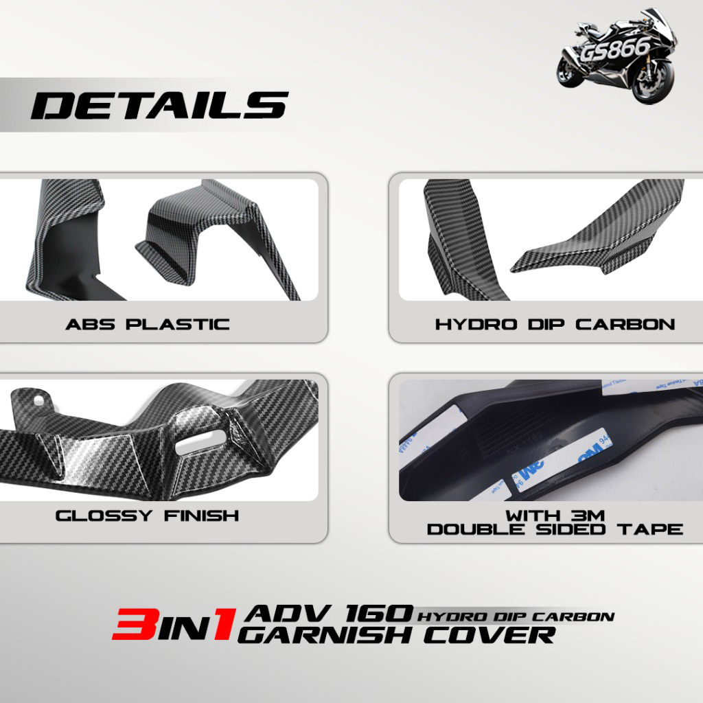 ADV 160 3 IN 1 WINGLET HEADLAMP COVER HEADLIGHT EYEBROW AND SIDE WIND ...