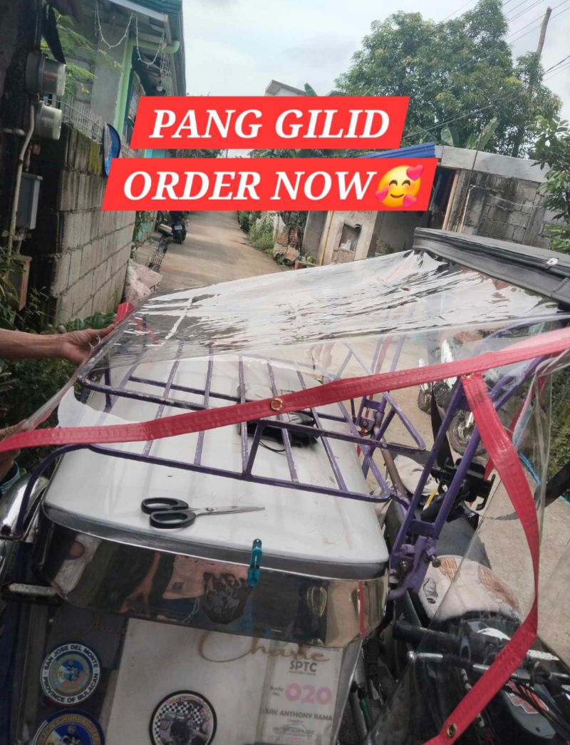 TRANSPARENT CLEAR TRAPAL TRICYCLE COVER 3in1 set PANG HARAP GILID LIKOD ...