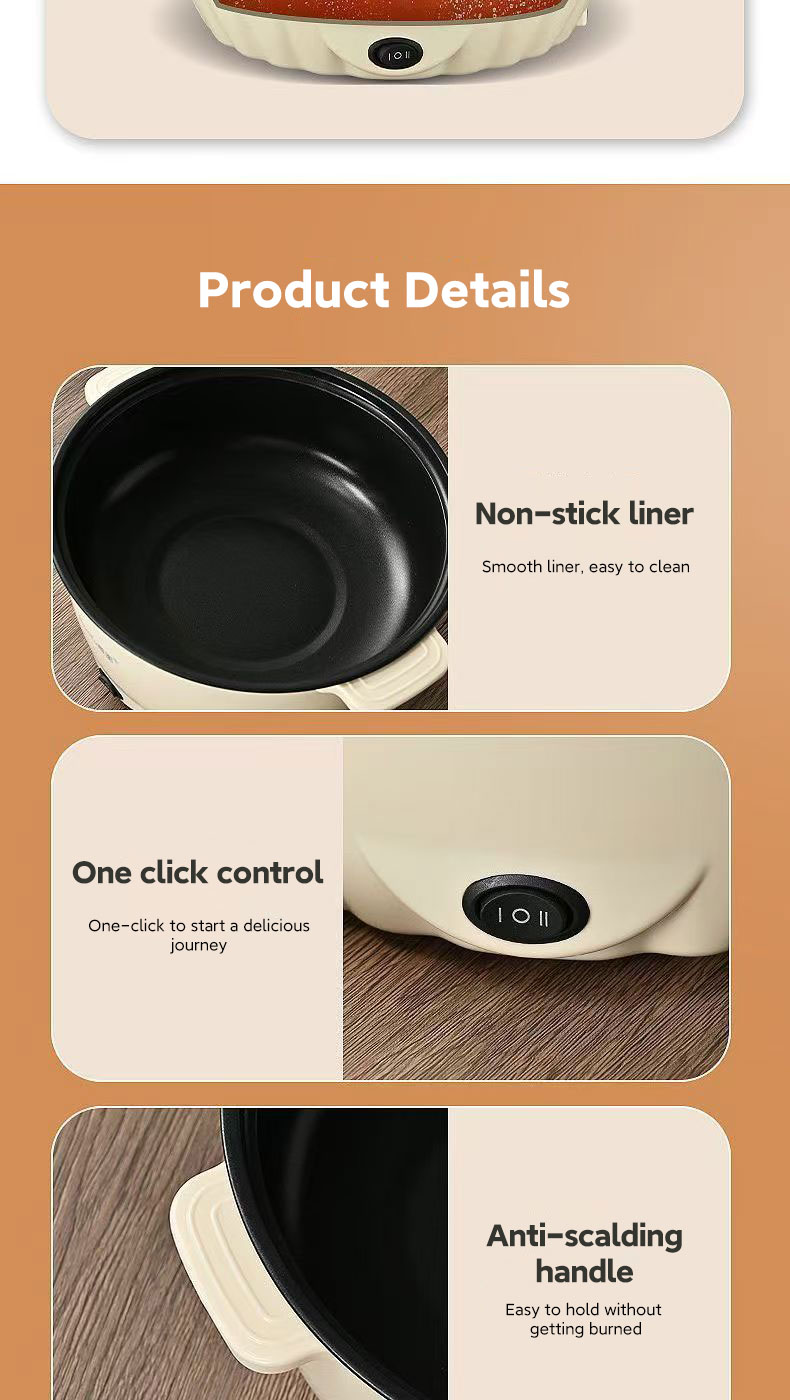 DAERRYS 5L Multifunctional Electric Cooker With Steamer Non-Stick Rice Cooker 1000W Multi Cooker ...