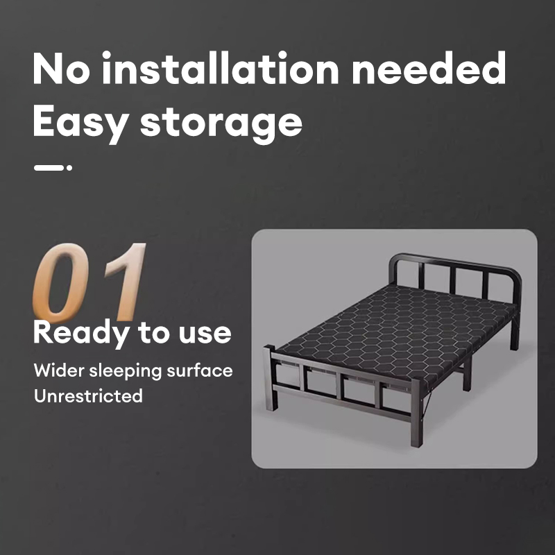 TABLETROVE Folding Bed Metal Foldable Bed Portable Bed Frame Save Space ...