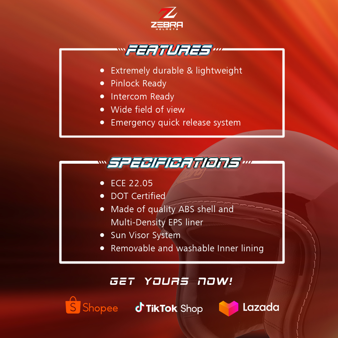 ZEBRA 807 CRUISER classic helmet for motorcycle retro Half Face vintage ...