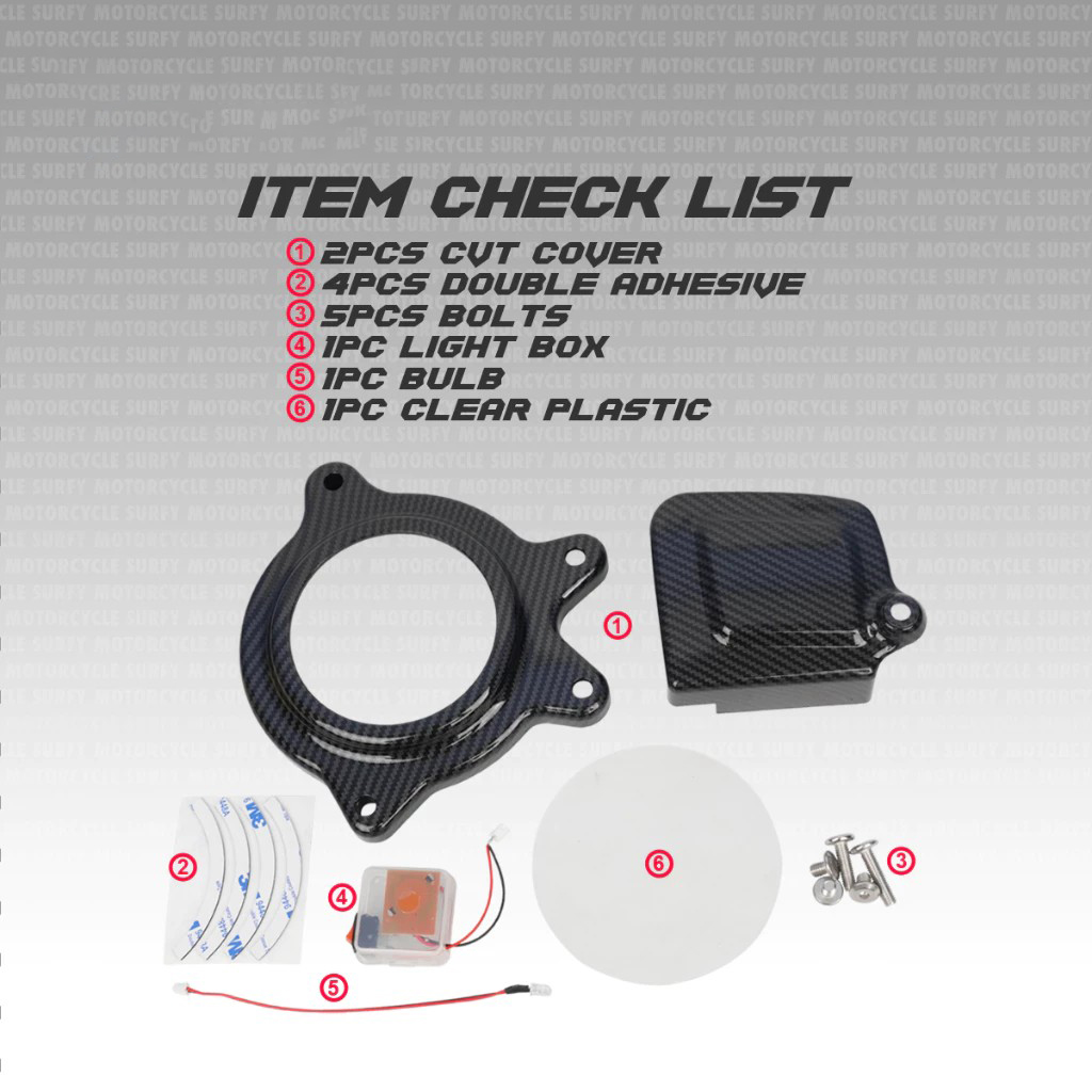 Nmax Aerox v2 Transparent Acrylic CVT Cover With Light Box And Bolts ...