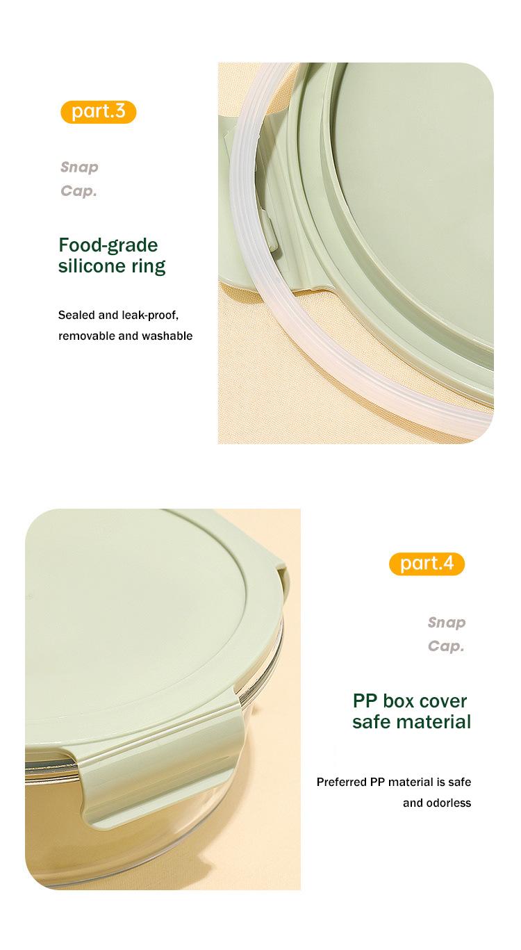 Glass Lunch Box Partition Circle resh-keeping Box Special for Microwave ...