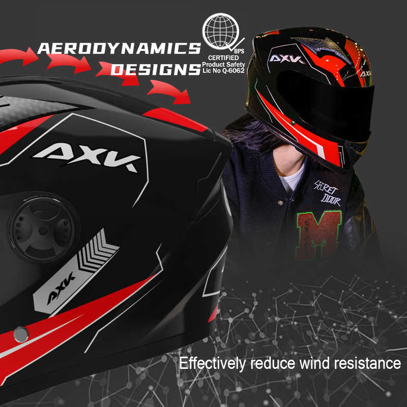 AXK Motorcycle Helmet Full Face Dual Visor 557 Full Series Helmet with ...