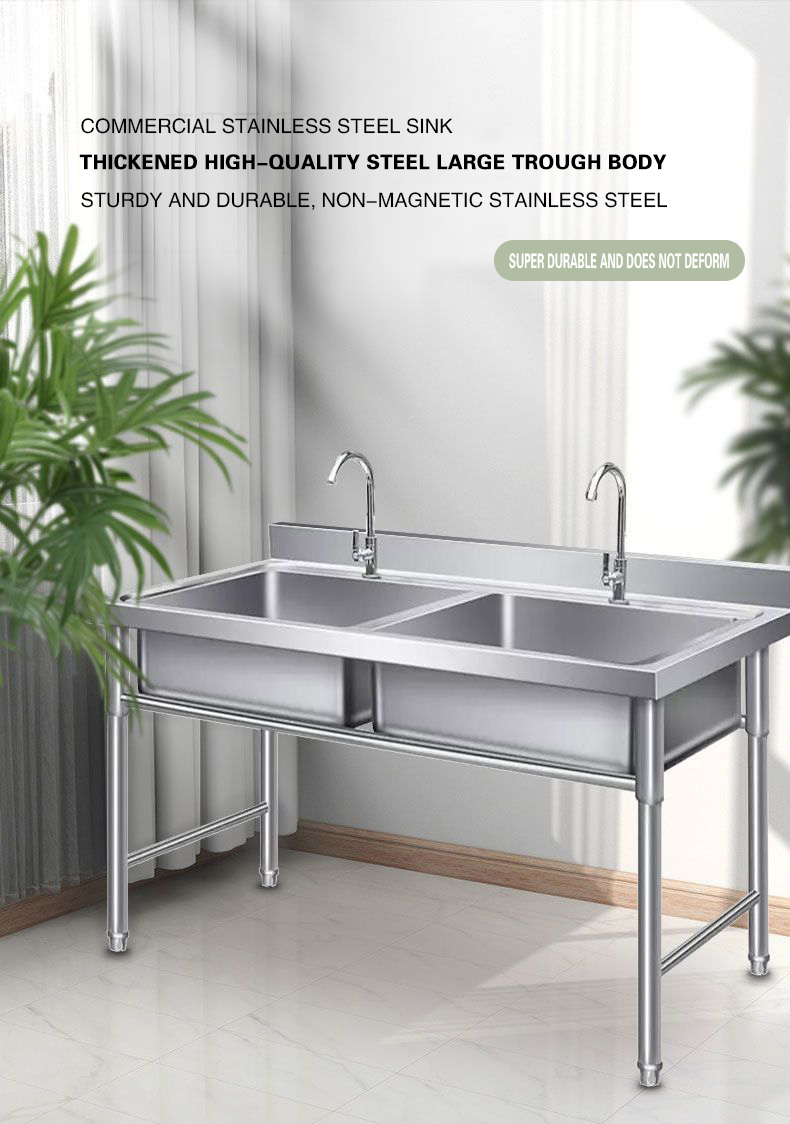 Stainless steel sink with platform single sink double sink dining room ...
