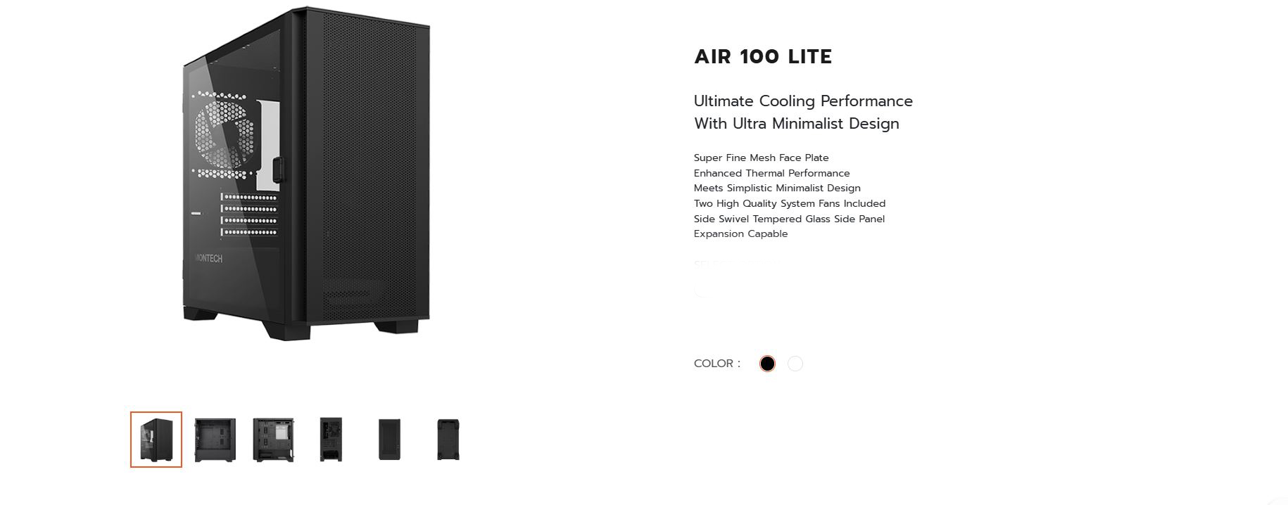 Itw | Montech Computer PC Case Air 100 Lite Minimalist Design Tempered ...