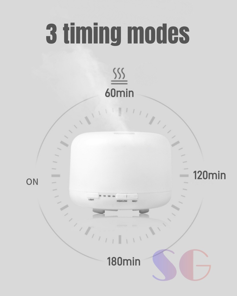 500ML 7 LED Humidifier with Essential oil Ultrasonic Aromatherapy ...