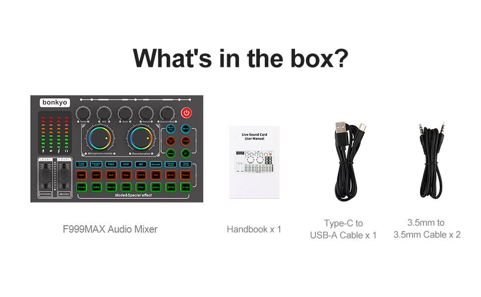 Bonkyo F999MAX+M999Mic Sound card live broadcast equipment full set ...