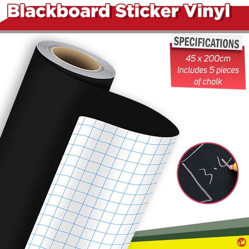 【45 X 200cm】 Blackboard & Whiteboard Stickers Removable Vinyl Draw ...