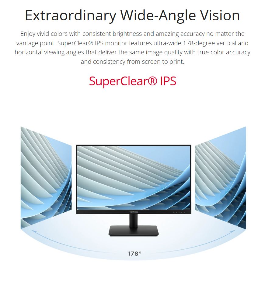 ViewSonic VA240A-H 24" Full HD 1920 x 1080 120Hz IPS Technology 1ms ...