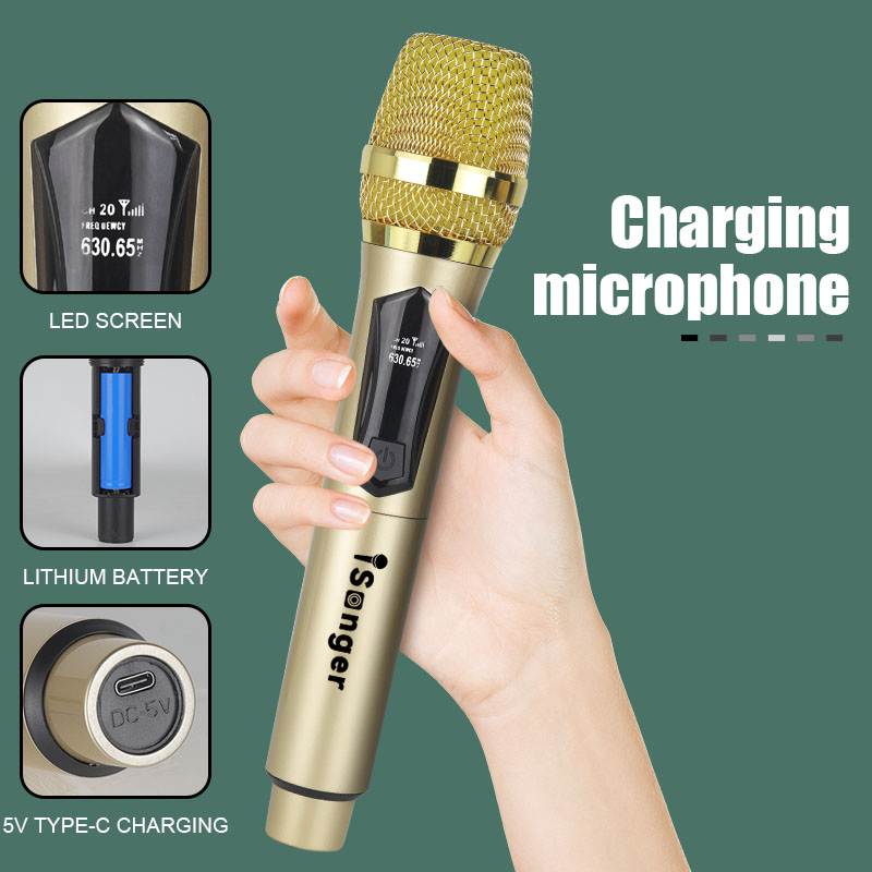 Professional UHF wireless microphone Rechargeable mic | Shopee Philippines