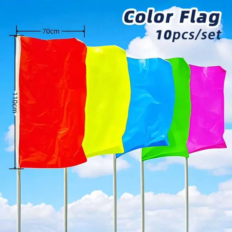 10Pcs Color Guard Flag Colour Flag 5 Color Vertical Colored Decorative ...