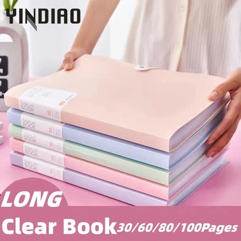 30/60/100 Clear Book A4/Long Clear Folder Document Organizer ...