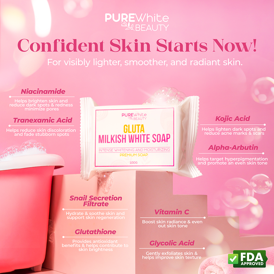 Gluta Milkish White Premium Soap - Intense Whitening & Moisturizing ...