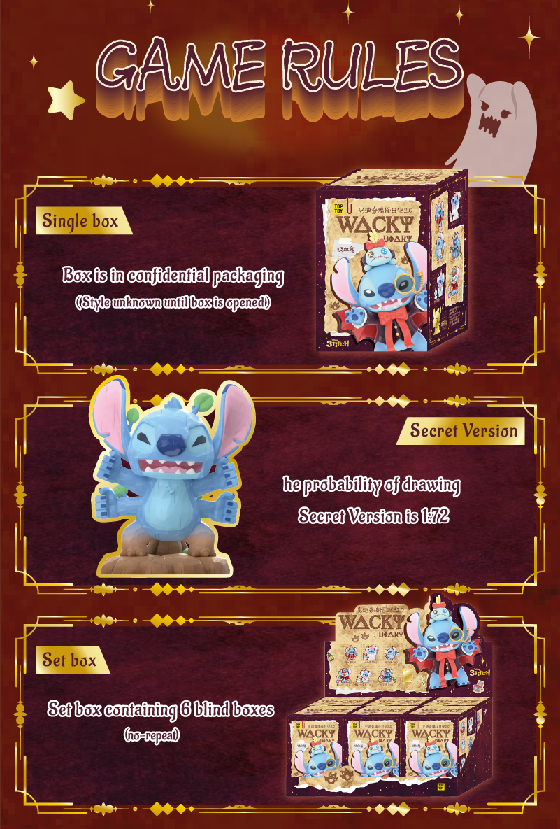 MINISO TOP TOY Disney Stitch's Wacky Diary 2.0 Series Blind Box ...
