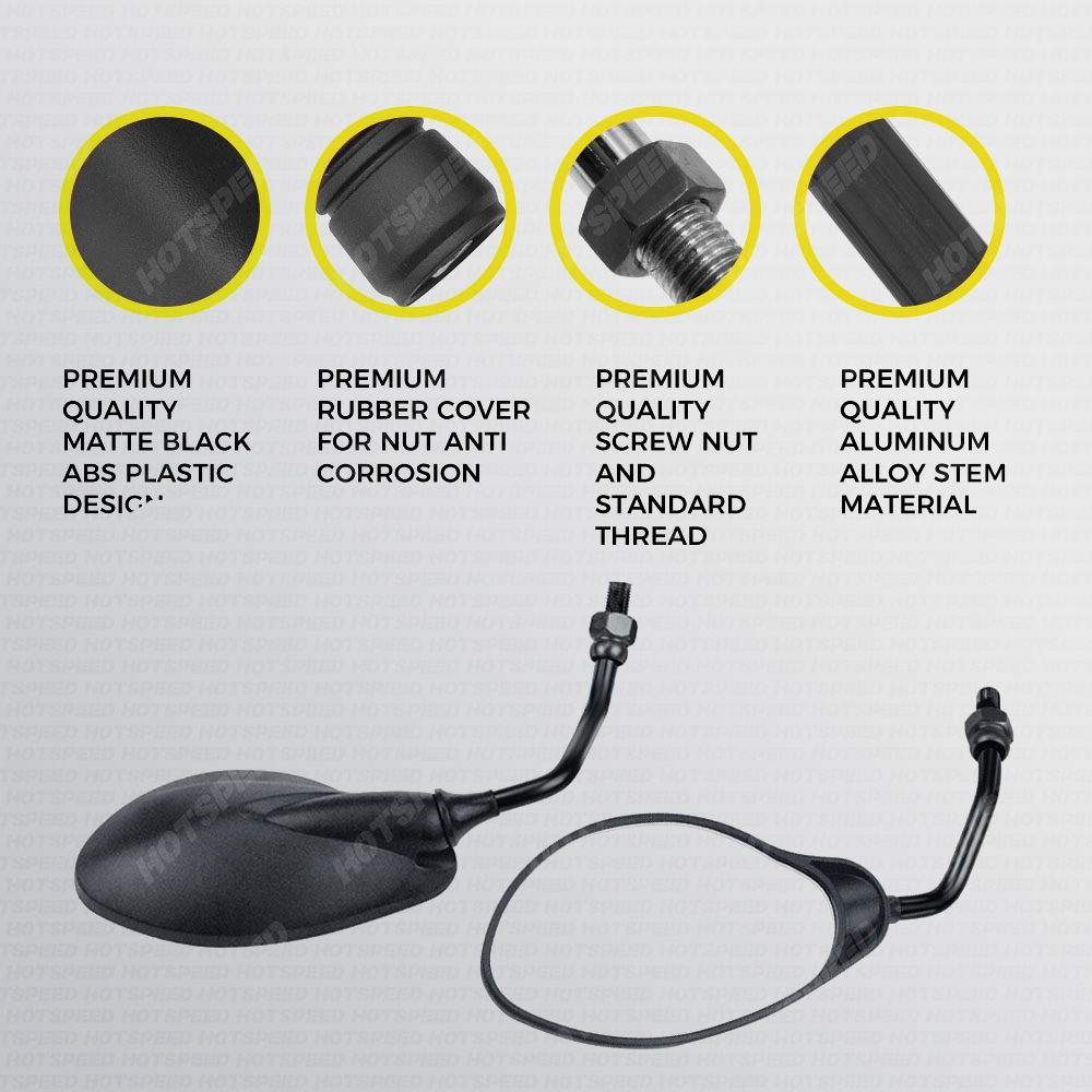 SONOBUMOTORS Side Mirror For Motorcycle YAMAHA Y125ZR H2C Clear Lens No ...