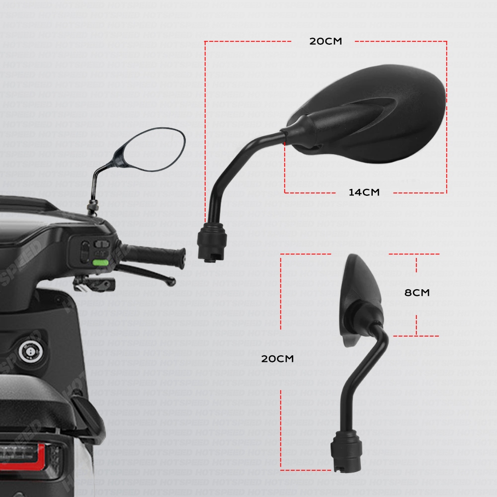 Side Mirror for Motorcycle YAMAHA Y125ZR H2C Clear Lens No Grade V2 Mio ...