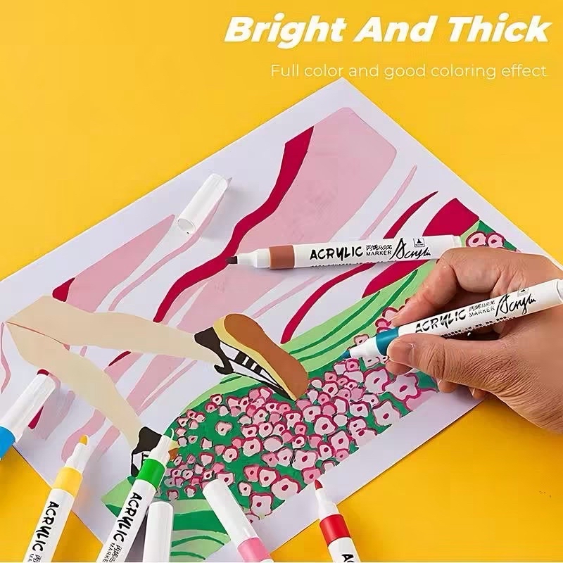 12 Colors Acrylic Marker Pen Set Color Marker Set Colored Pen color pen ...