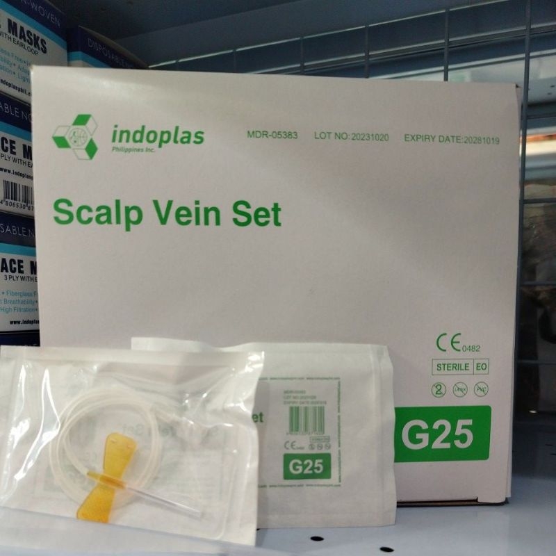INDOPLAS SCALP VEIN SET G25 BUTTERFLY NEEDLE - 100PCS PER BOX | Shopee ...
